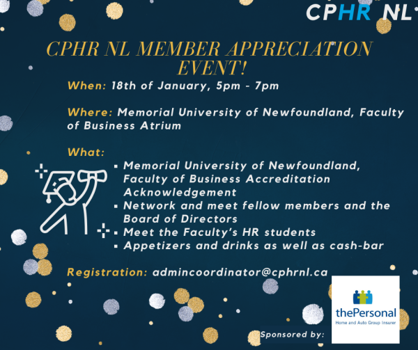 CPHR NL Member Appreciation Event - CPHR NL