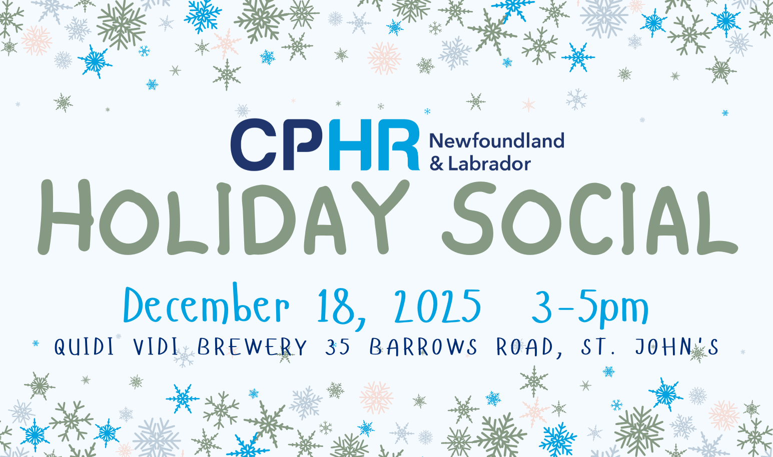 CPHR-NL Member Holiday Social - Register now! - CPHR NL
